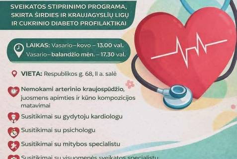 Sveikatos stiprinimo programa, skirta širdies ir kraujagyslių ligų bei ...